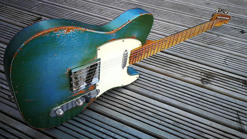 Vtt Relics Telecaster Thinline 50's - Lake Placid Blue Over | Reverb
