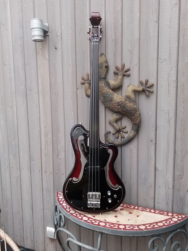 Ampeg AMUB 1 Fretless 1968 Red Sunburst "Scroll Bass" | Reverb