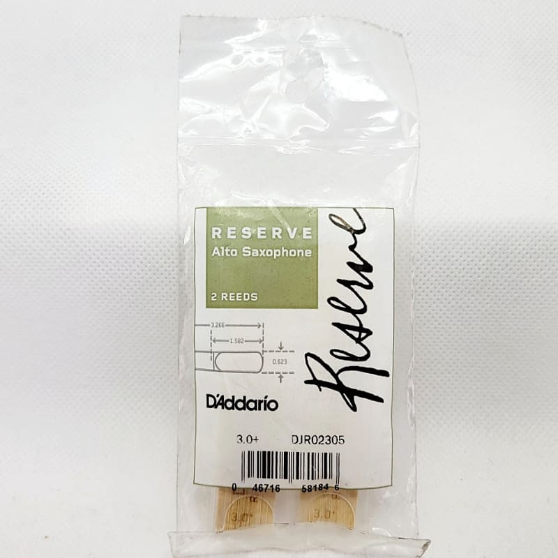 D'Addario Reserve Alto Saxophone Reeds, Strength 3+, Box of 2 | Reverb