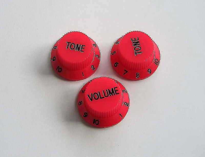 3pcs Red Strat Style Guitar Tone Volume Control Knobs | Reverb