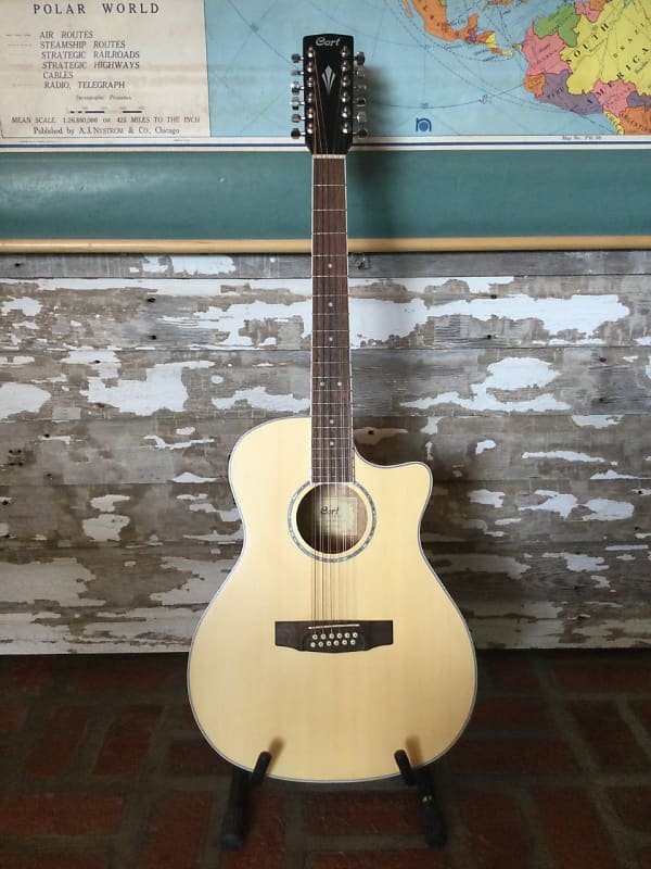 CORT 12 String Acoustic Electric Guitar Natural GA-MEDX-12 | Reverb
