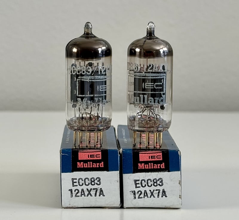 Pair of Vintage Mullard 12AX7 ECC83 Preamp Tubes Gold Pins | Reverb