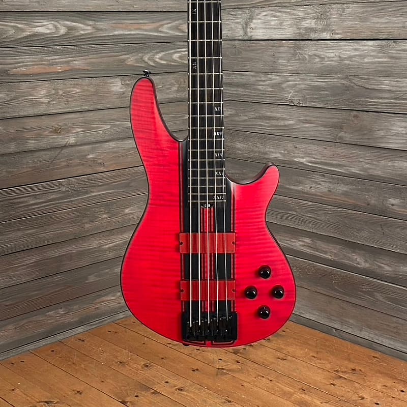 Schecter C-5 GT 5 Sting Electric Bass Guitar Satin Trans Red | Reverb