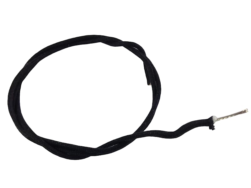 Vintage style cloth covered push back wire - 100cm / Black | Reverb
