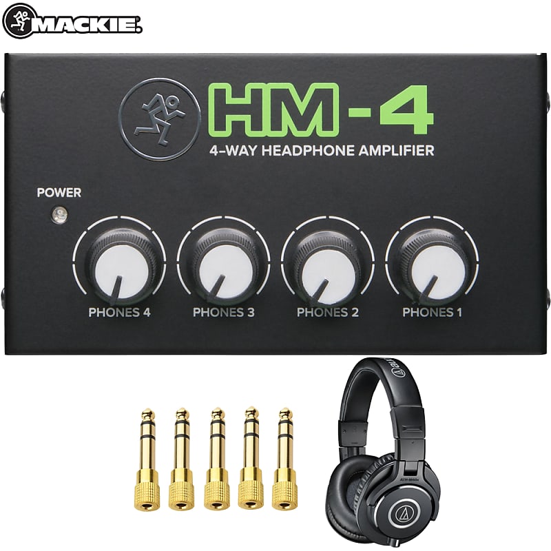 Mackie HM-4 4-Way Headphone Amplifier w/ ATH-M40x | Reverb