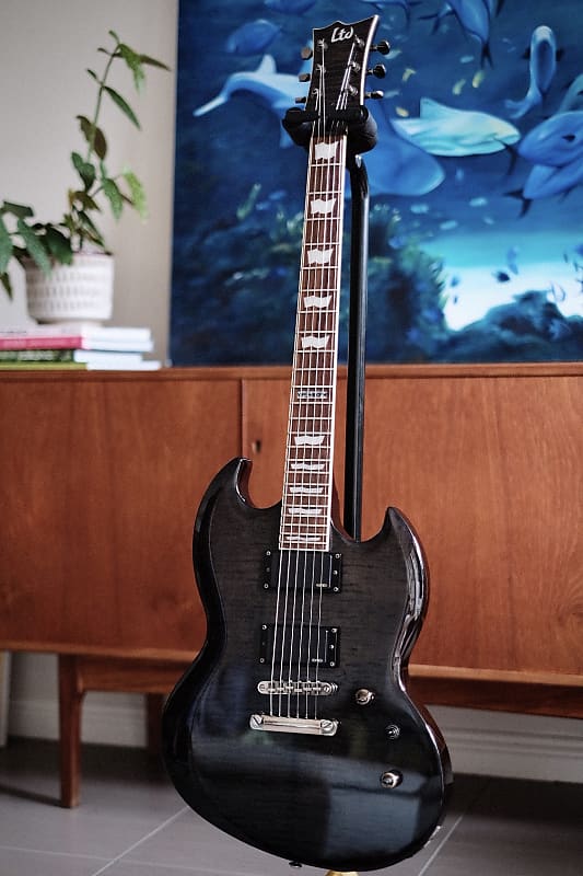 ESP LTD Viper 300FM 2010 See-thru black EMG 81/85 | Reverb