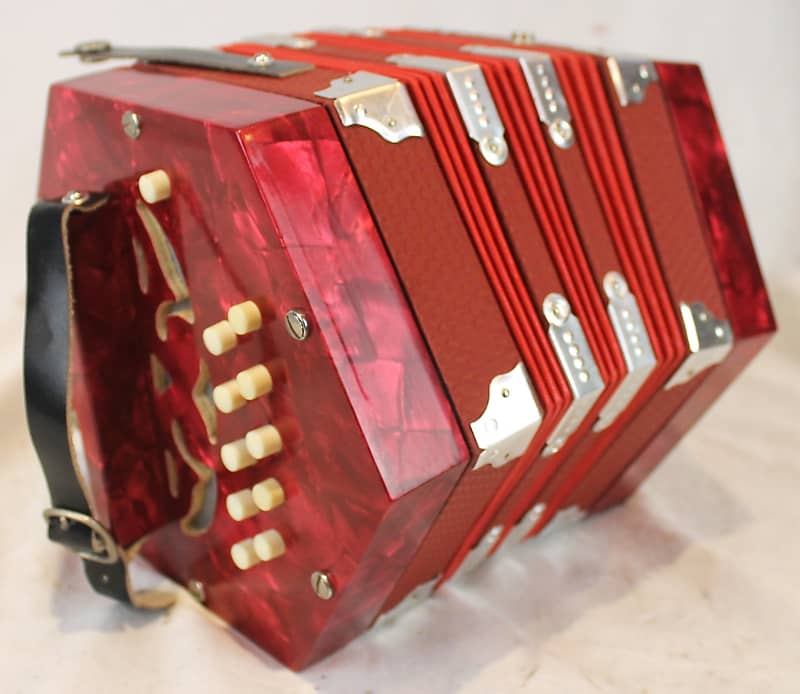 6831 - Red Italian Anglo Concertina CG 20 Fixer Upper - FIXER | Reverb