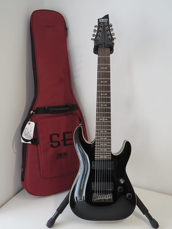 Schecter Demon 8 String Electric Guitar Black in with PRS SE | Reverb