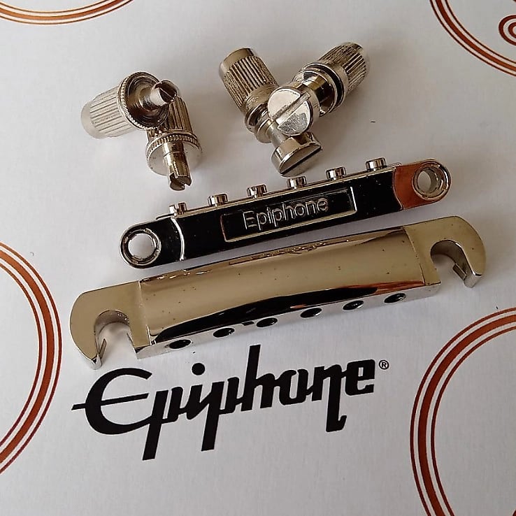 Epiphone Original Locktone Bridge And Tailpiece Nickel with | Reverb