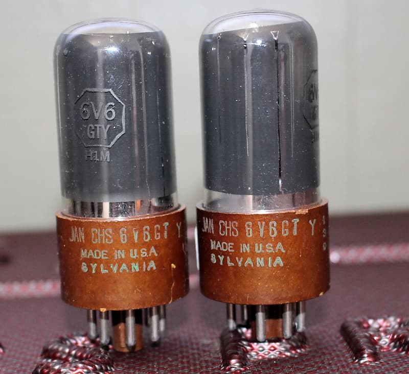 SYLVANIA JAN 6V6GTY 6V6GT VT107 PERFECT MATCH PAIR FOIL PAN | Reverb