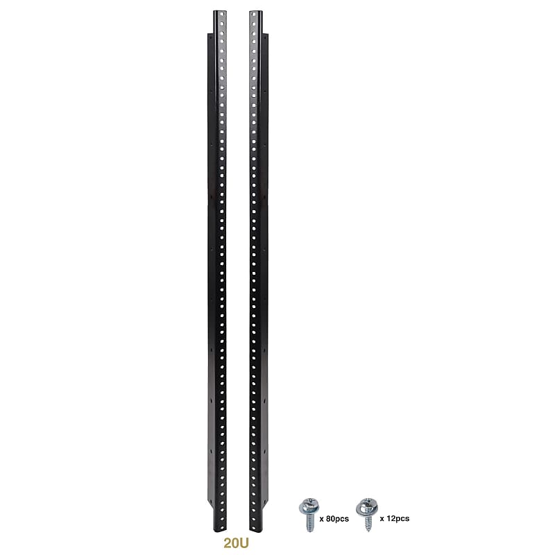 ST-RR-20U | 20U Steel Rack Rails, with Black Powder Coated | Reverb