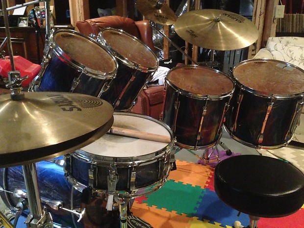 Ludwig Super Pro 6 piece 1990s Blue | Reverb