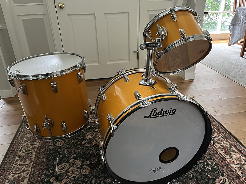 Ludwig Maple Shell Classic Late 60’s (67-69)- Gold Sparkle | Reverb