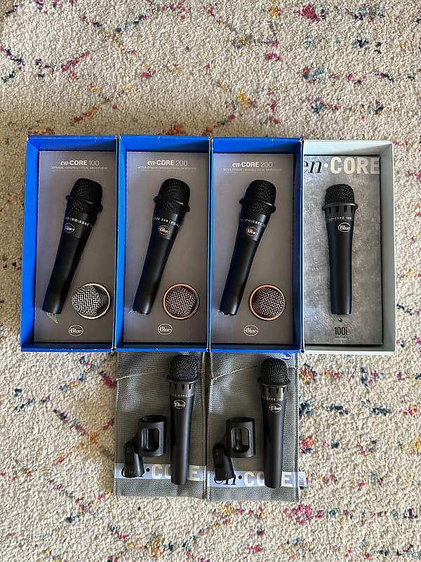 Blue Encore Series Set of 6 Dynamic Microphones 100 100i 200 | Reverb