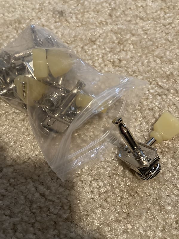 Nickel Locking Tuners Cream Keystone Tuning Machines Acoustic | Reverb