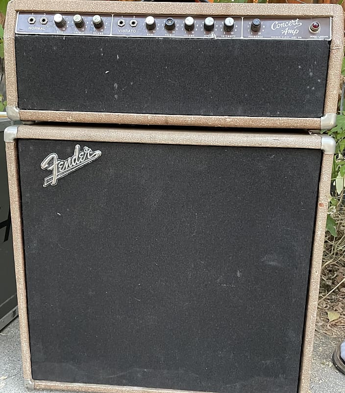 Fender Concert Amplifier Rare Center Volume Piggyback with | Reverb