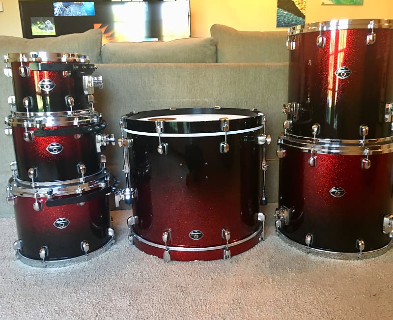 Tama Starclassic Birch 2006 Red Sparkle Fade w/cases | Reverb