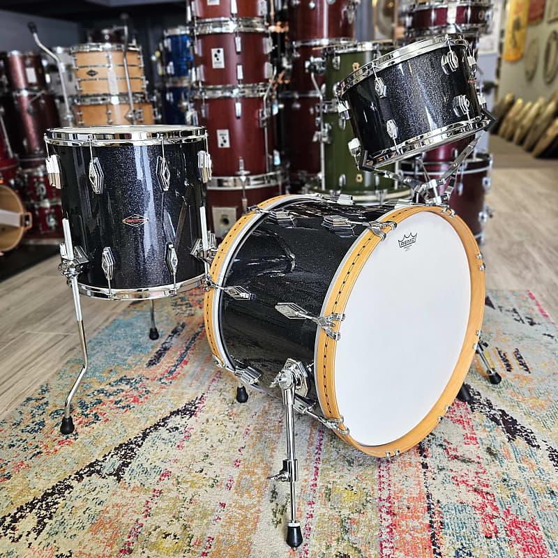 Craviotto Solid Shell Maple Kit - Black Sparkle 20-14-12" | Reverb