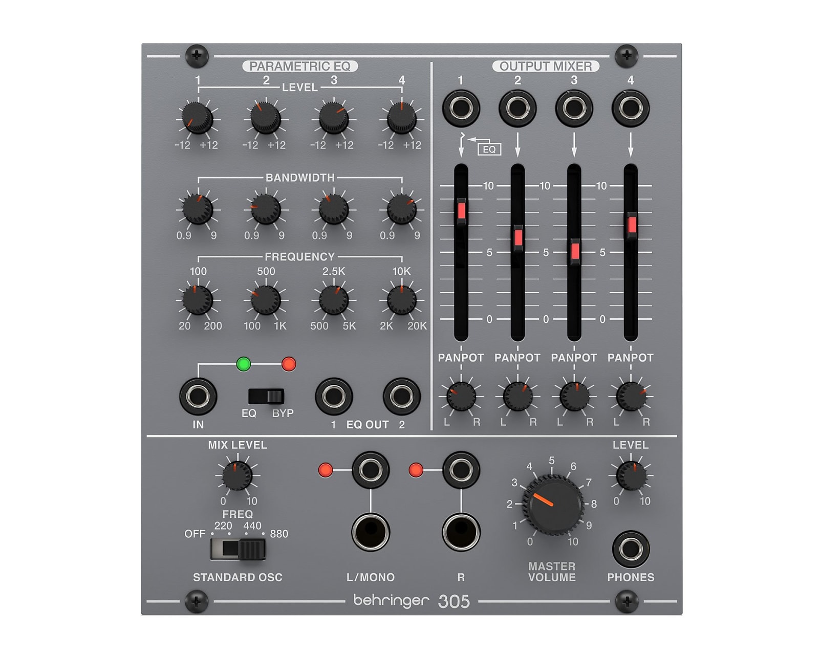 Behringer 305 EQ/Mixer/Output Eurorack Synthesizer Module | Reverb