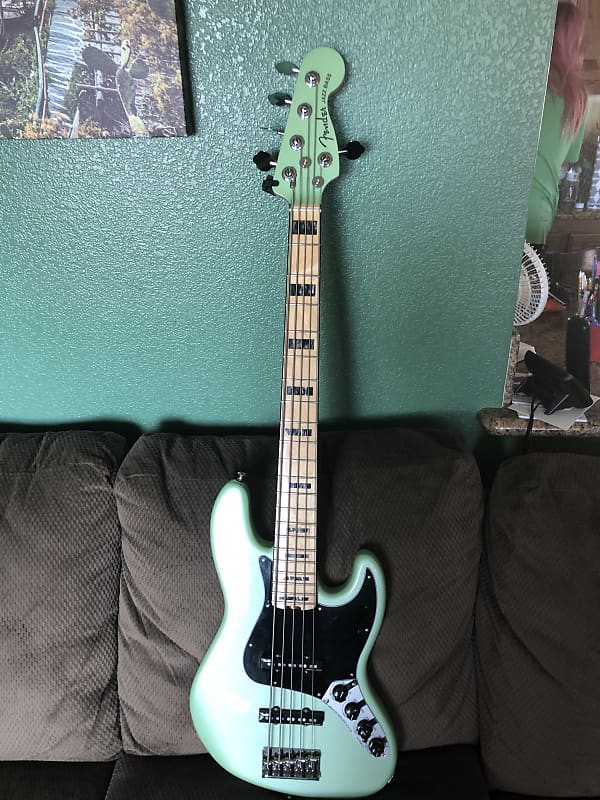 Fender 5 string jazz bass elite 2018 Sea Foam Green | Reverb UK