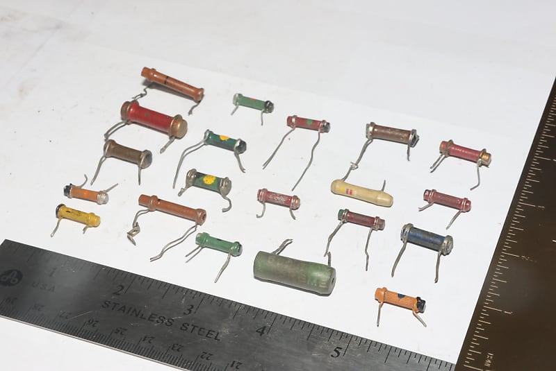 Lot vintage Medium size Resistor Radial Radio Electronic | Reverb