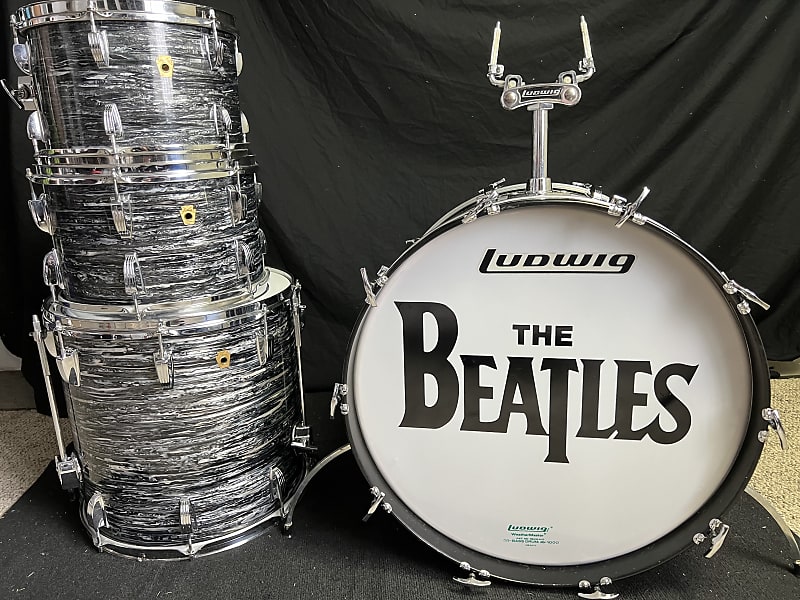 Ludwig 1960s Hollywood Shell Pack Black Oyster Pearl Rewrap | Reverb