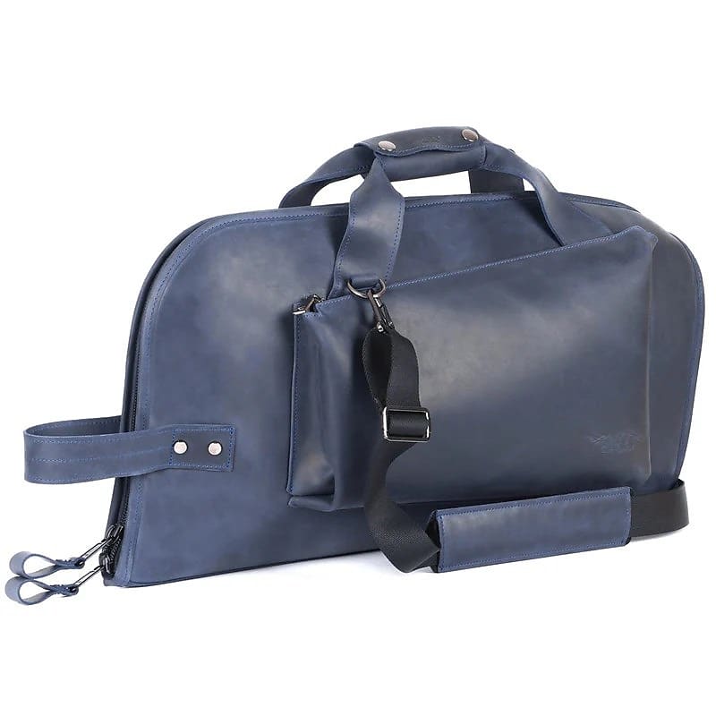 MG Leather Work CrazyHorse Dark Blue Soft Case for Single | Reverb UK