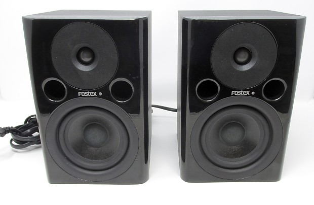 Fostex PMO.4n Powered Studio Monitor Pair Speakers Black | Reverb