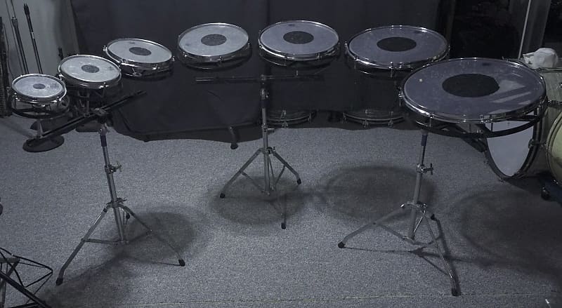 COMPLETE Set of Vintage Remo Roto Toms all sizes w stands - | Reverb