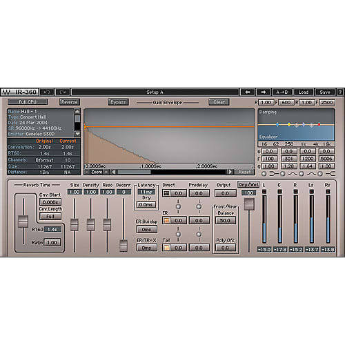 Waves IR360 Convolution Reverb - Surround Reverb | Reverb Canada