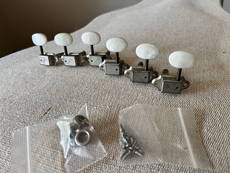 Framus Engraved Tuners 1960’s Nickel Pearl Buttons | Reverb