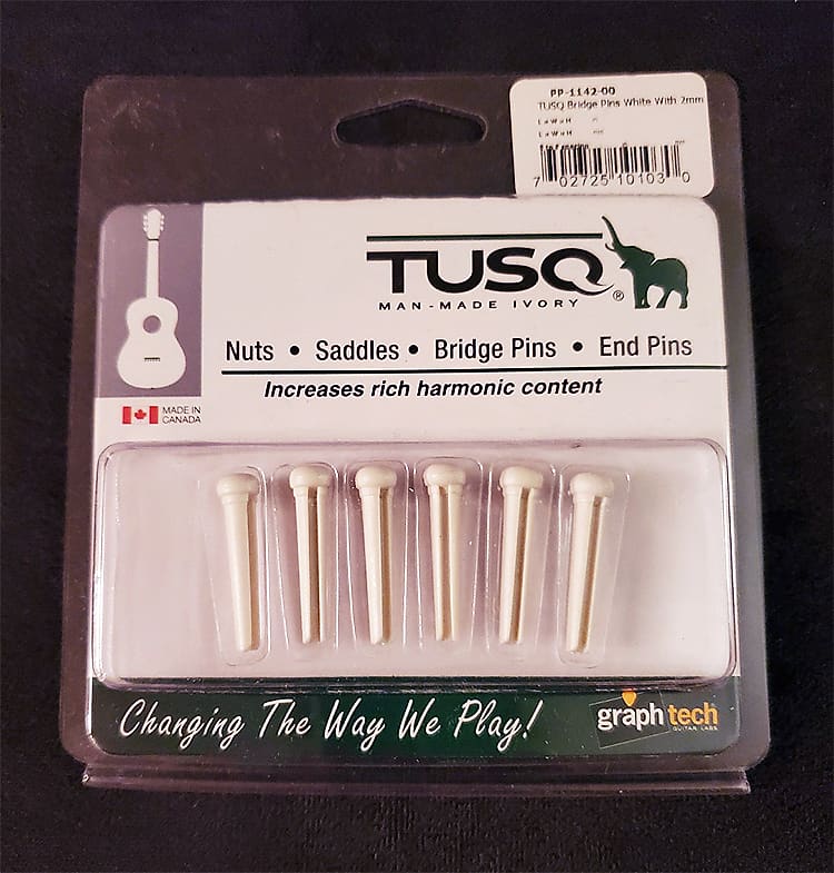 Graph Tech TUSQ- PP-1142-00-Guitar Bridge Pins-White with 2mm | Reverb