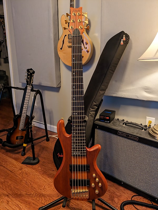 Schecter Stiletto Studio-6 Active 6-String Bass Honey Satin | Reverb