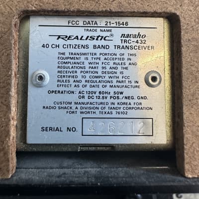 Realistic Navaho TRC-432 CB Base Station Radio with Mic | Reverb