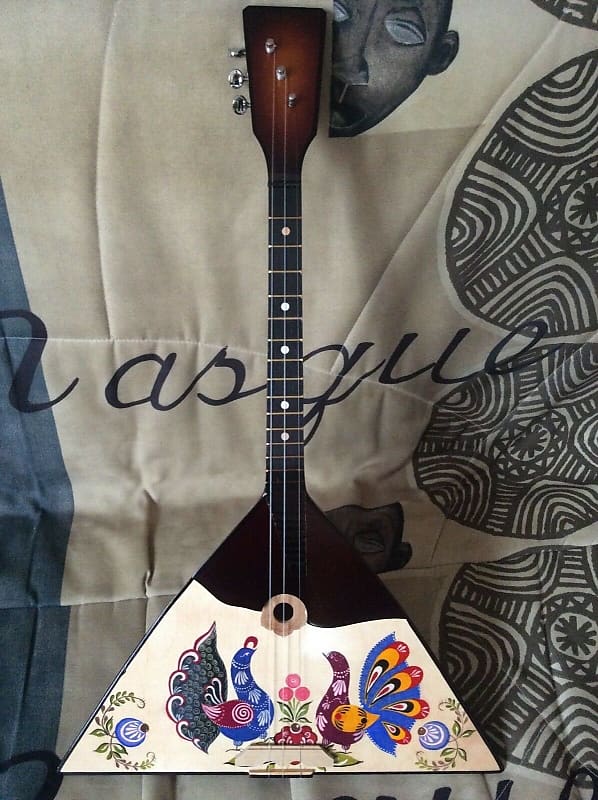 Balalaika Hand Painted Original Russian 3 three String Prima. | Reverb