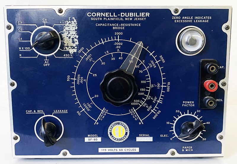 1954 Capacitor Resistance Bridge Cornell Dubilier BF-60 Radio | Reverb