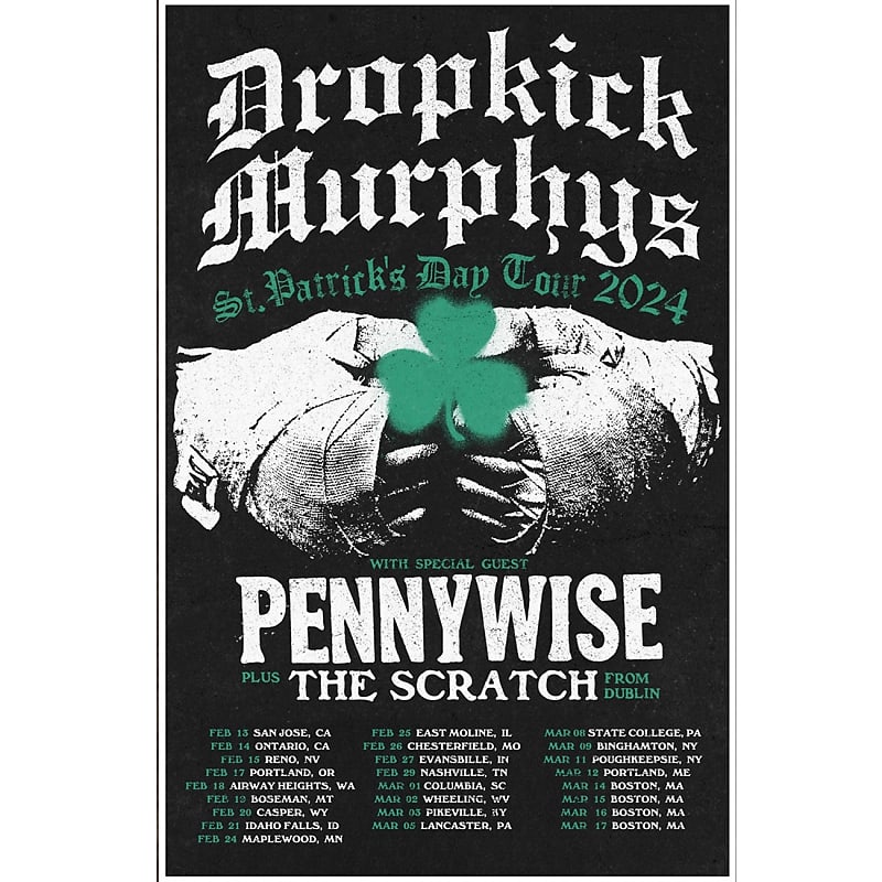 DROPKICK MURPHYS | PENNYWISE St. Patricks Day Tour 2024 Ltd | Reverb