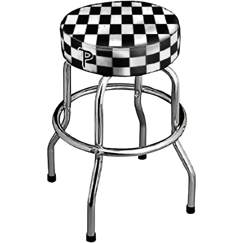 Perri's 24" Black and White Checkered Bar Stool Regular | Reverb