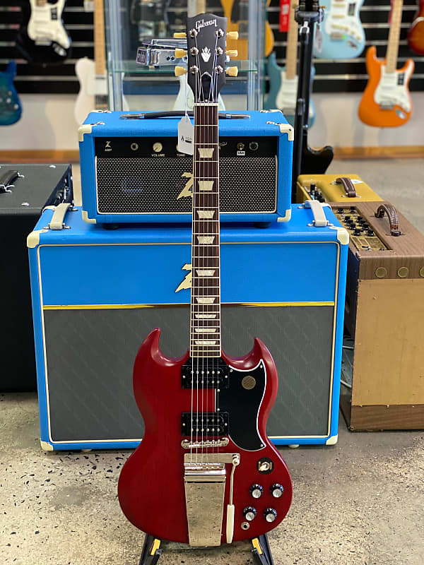 Gibson Sg Std Faded 61 Maestro Vibrola Vtg Cherry Reverb