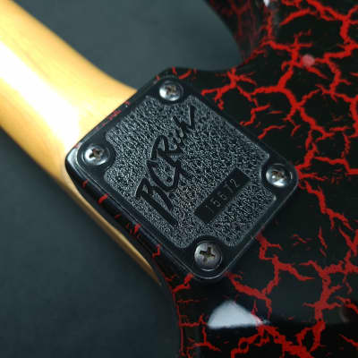 B.C. Rich Platinum Series Warlock Bass 1990 Black Red Crackle | Reverb