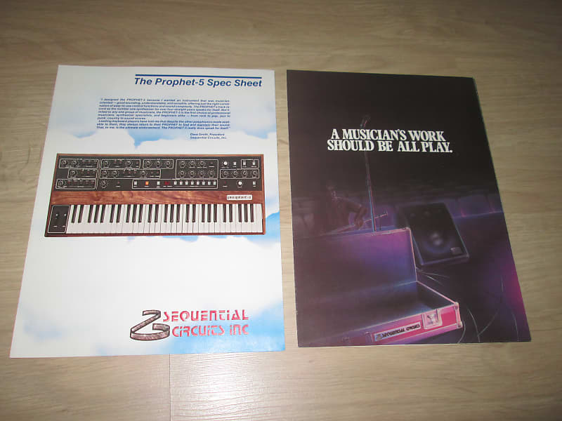 Sequential Circuits Prophet-5 Brochure + Prophet T8 Catalog - | Reverb