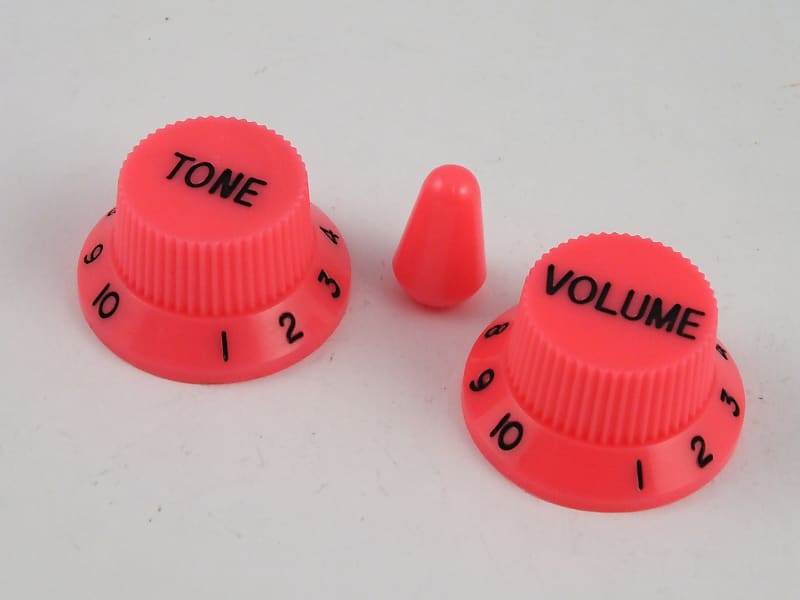 Neon Pink Volume & Tone Knobs + Matching Tip to fit Ibanez or | Reverb