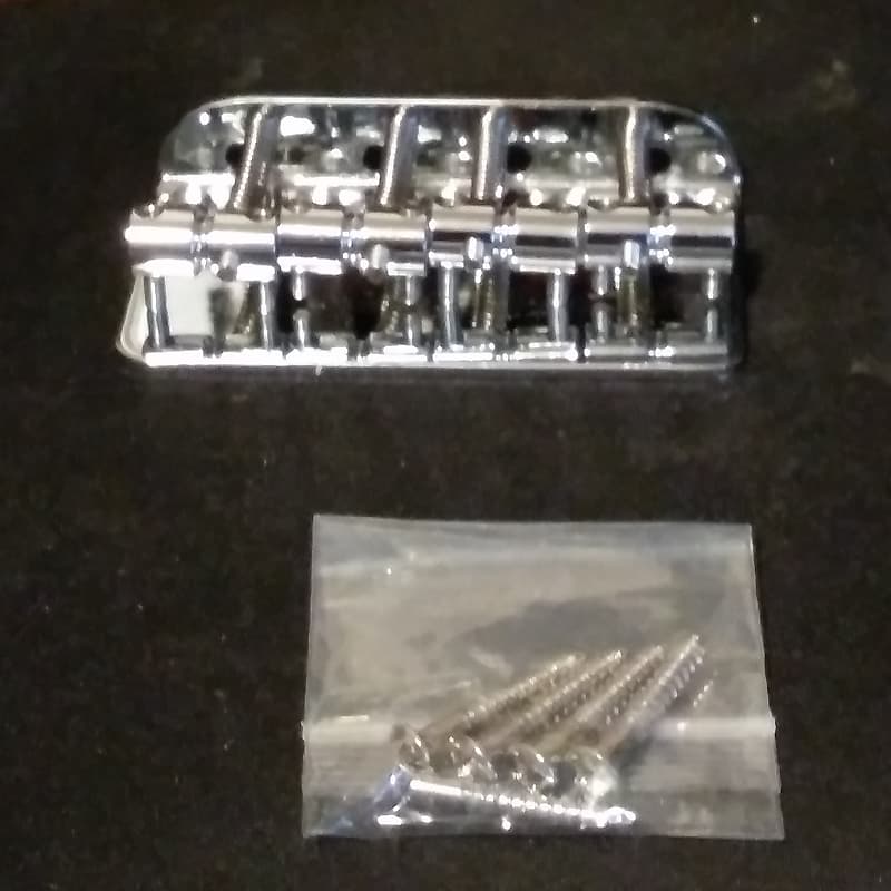 Fender 4 String Bass Bridge with Mounting Screws, Chrome | Reverb