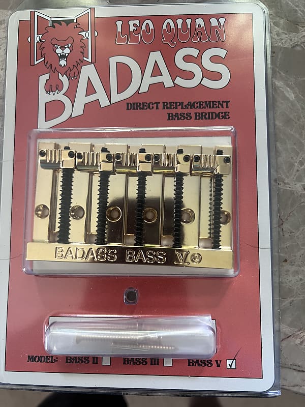 Leo Quan Badass V 5-String Bass Bridge Grooved Saddles Gold | Reverb