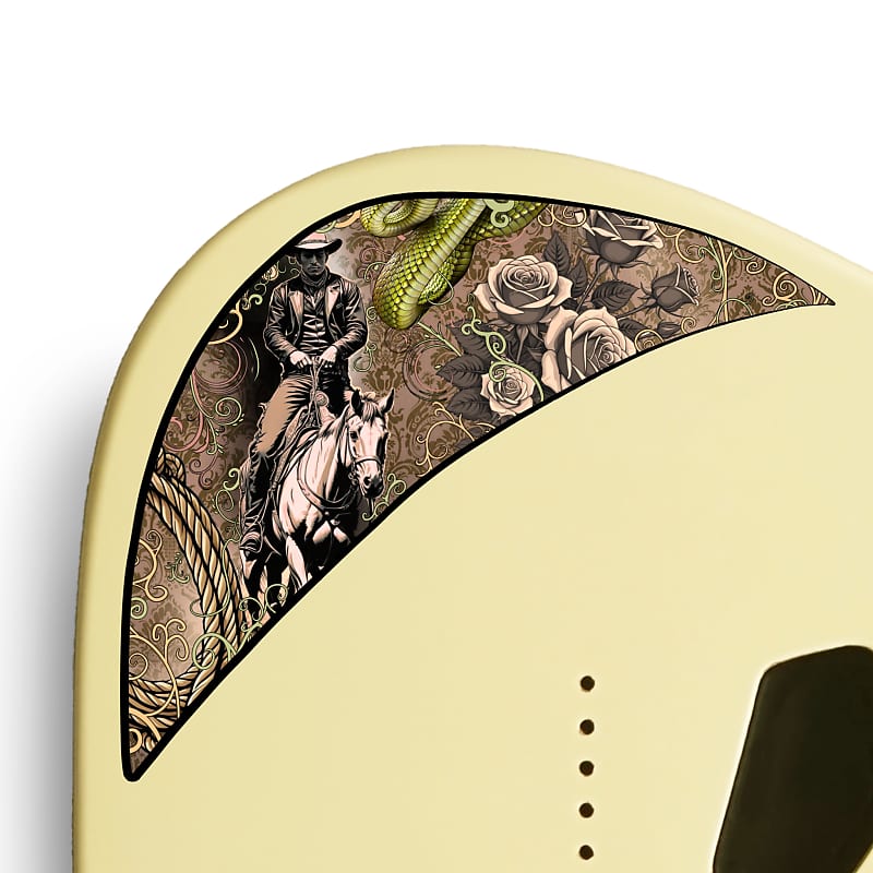 Premium sticker for Tele body - Western vintage style, glossy | Reverb