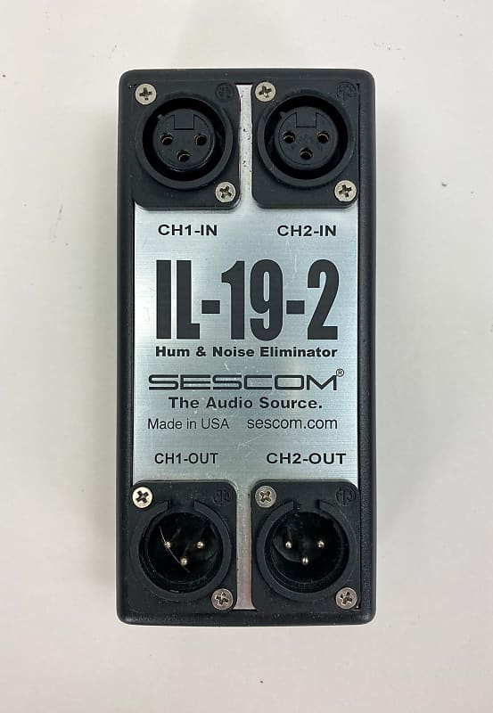 Sescom IL-19-2S Two Channel Pro Audio Hum Eliminator with | Reverb
