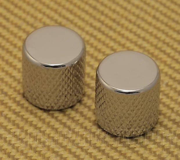 MK-NB00-5NI (2) Nickel Flat Top Barrel Knobs Push-On | Reverb