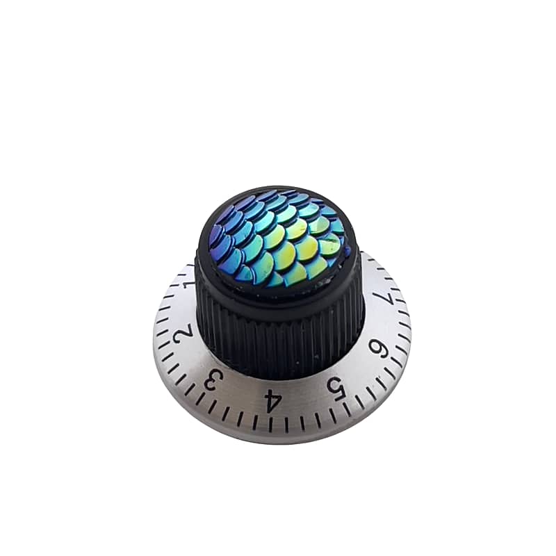 Dragon Scales (Blue) - Custom Guitar Knobs - Aluminum Dial - | Reverb