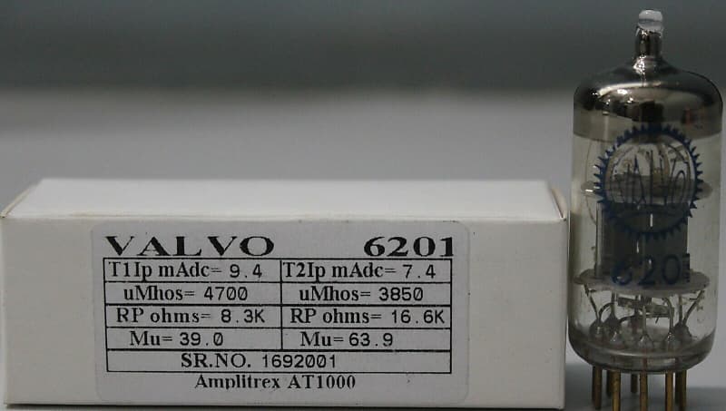 6201 Valvo NOS gold pins made in Germany Amplitrex tested | Reverb