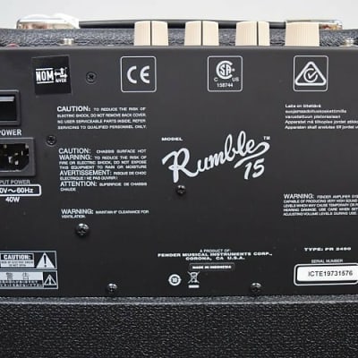 Fender Rumble 15 Bass Combo Amp | Reverb